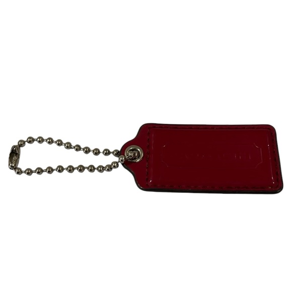 Coach | Accessories | Coach Red Maroon Patent Leather Bag Tag Hangtag ...